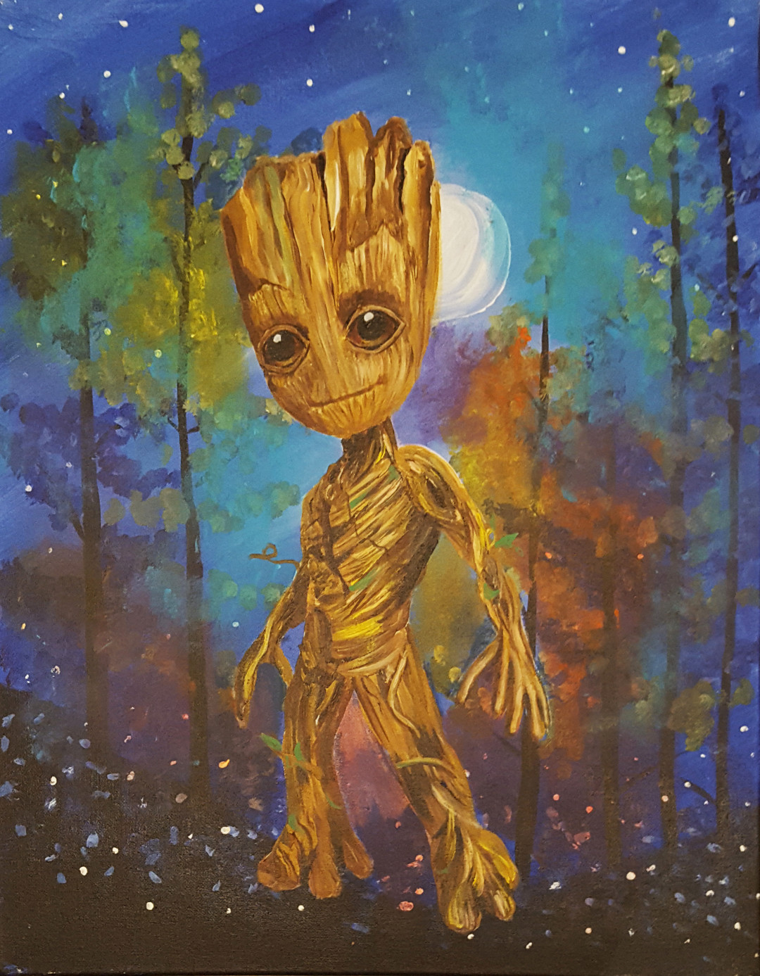 Painting: Into the Eyes of Baby Groot | Liquid Wave Creative